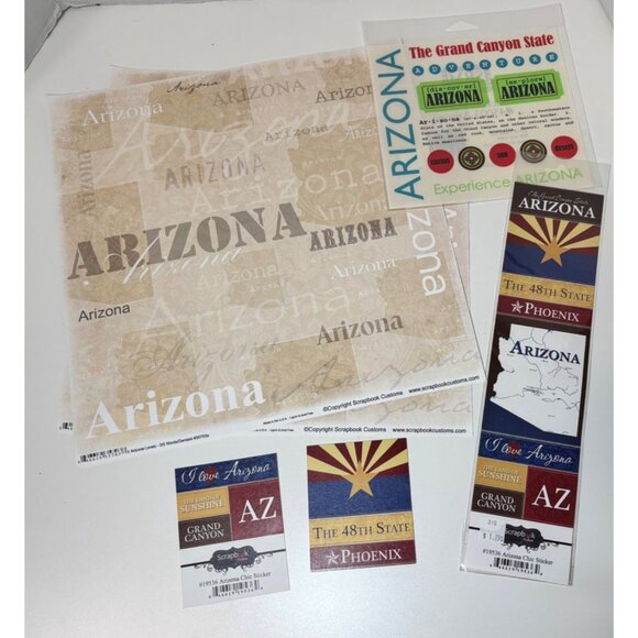 Art | Arizonathemed Scrapbooking Sticker Pack With State Symbols Map ...
